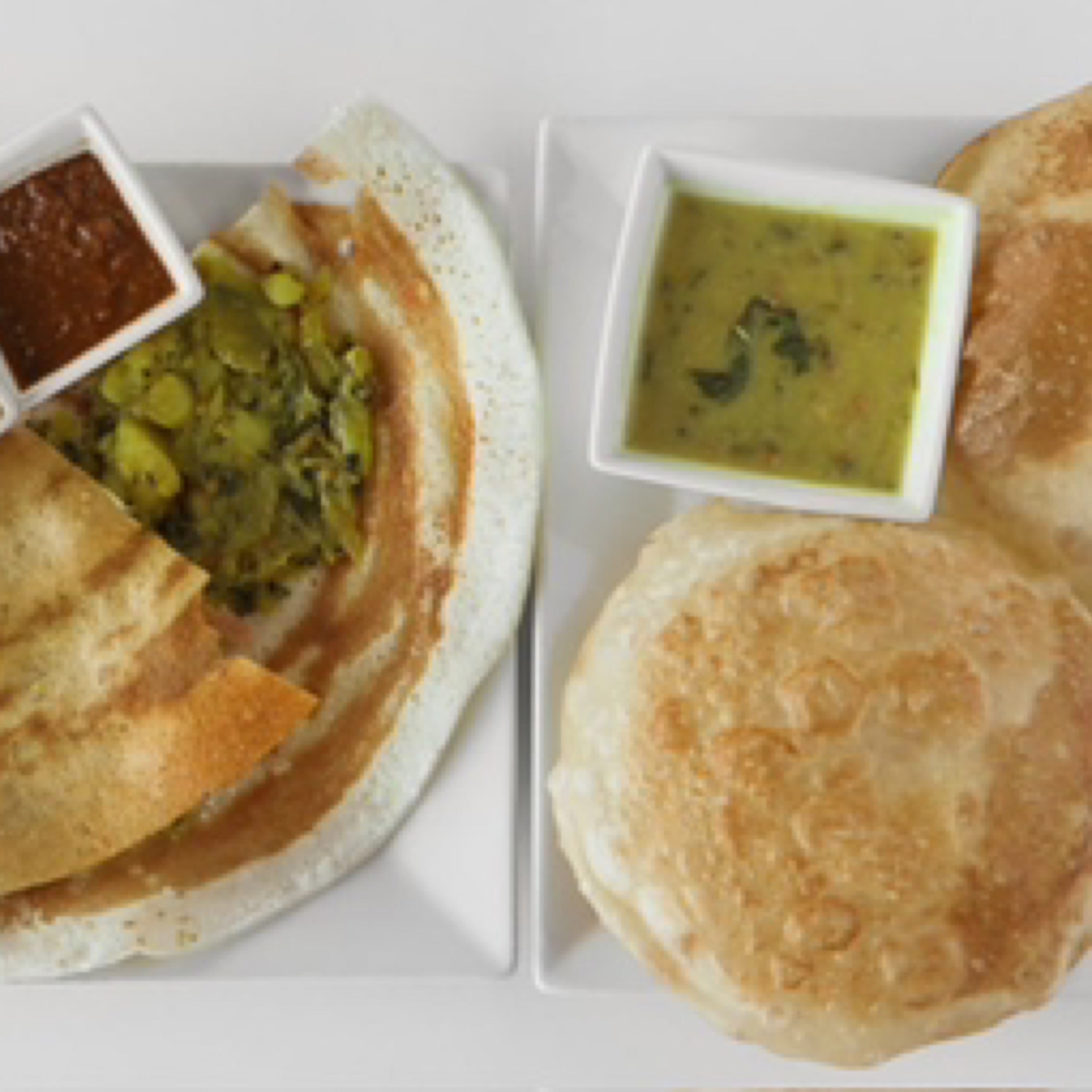 Masala Dosa(1) and Puri(2) | Andhra Cafe Inc